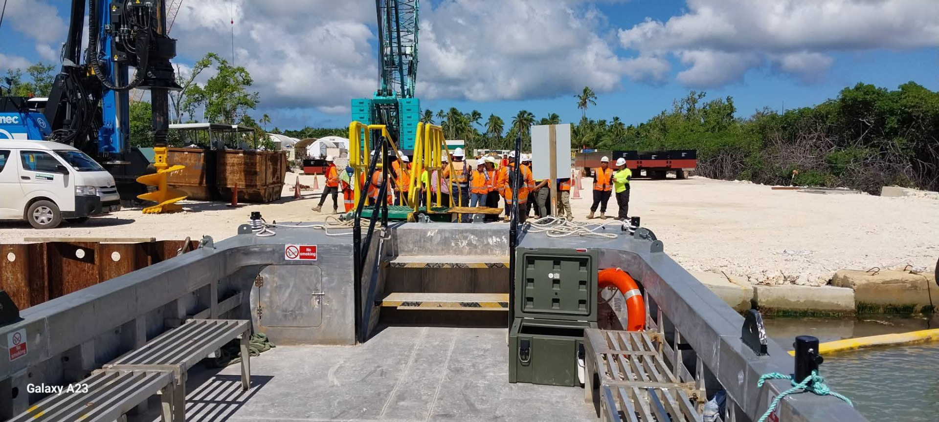 Heavy machinery moves in as Fangaʻuta Lagoon bridge construction gets ...